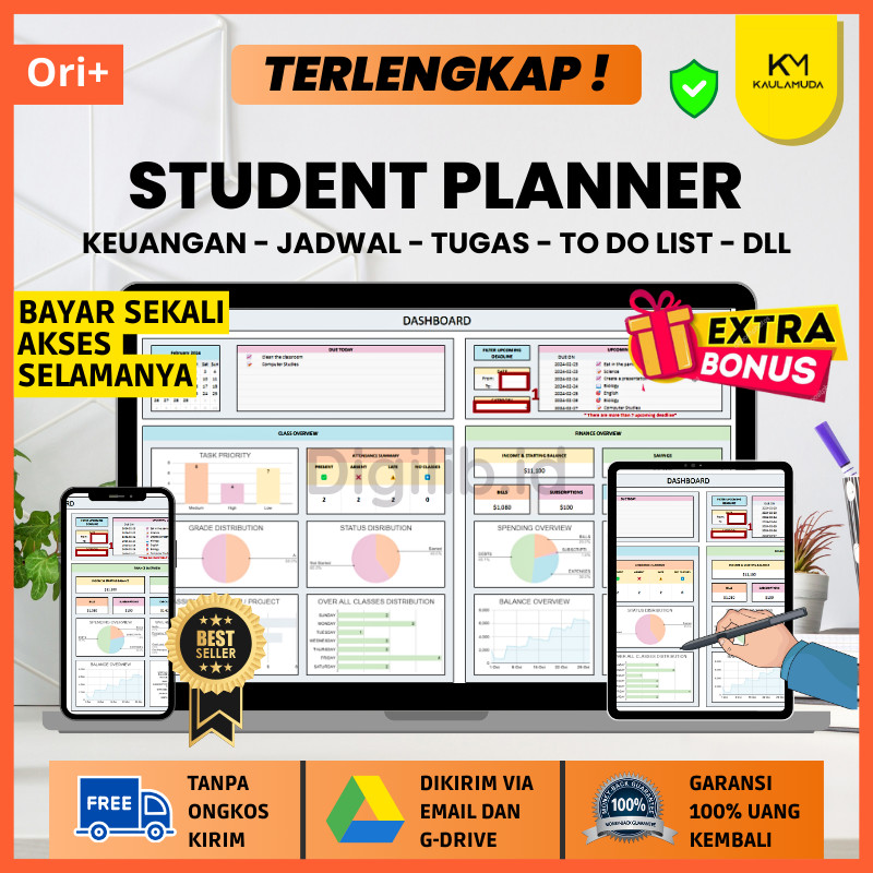 Jual TEMPLATE STUDENT PLANNER Digital Perencana Rencana Manajemen ...