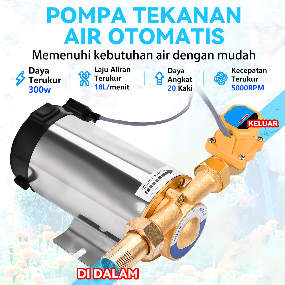 Jual MOKETA Pompa Pendorong Tekanan Air Booster Pump 300/400Watt Mesin Pompa Otomatis Pompa ...