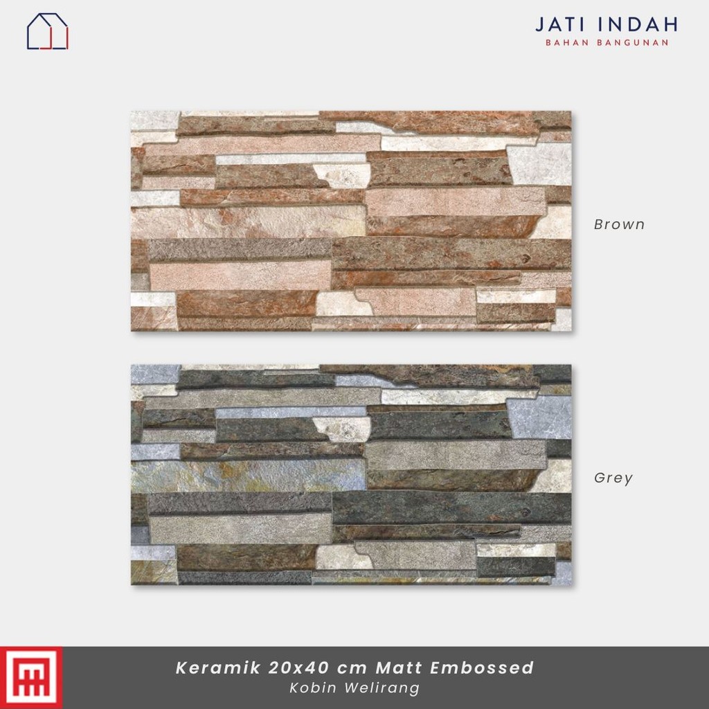 Jual Keramik Motif Batu Alam Emboss 20x40 cm Kobin Welirang | Shopee ...