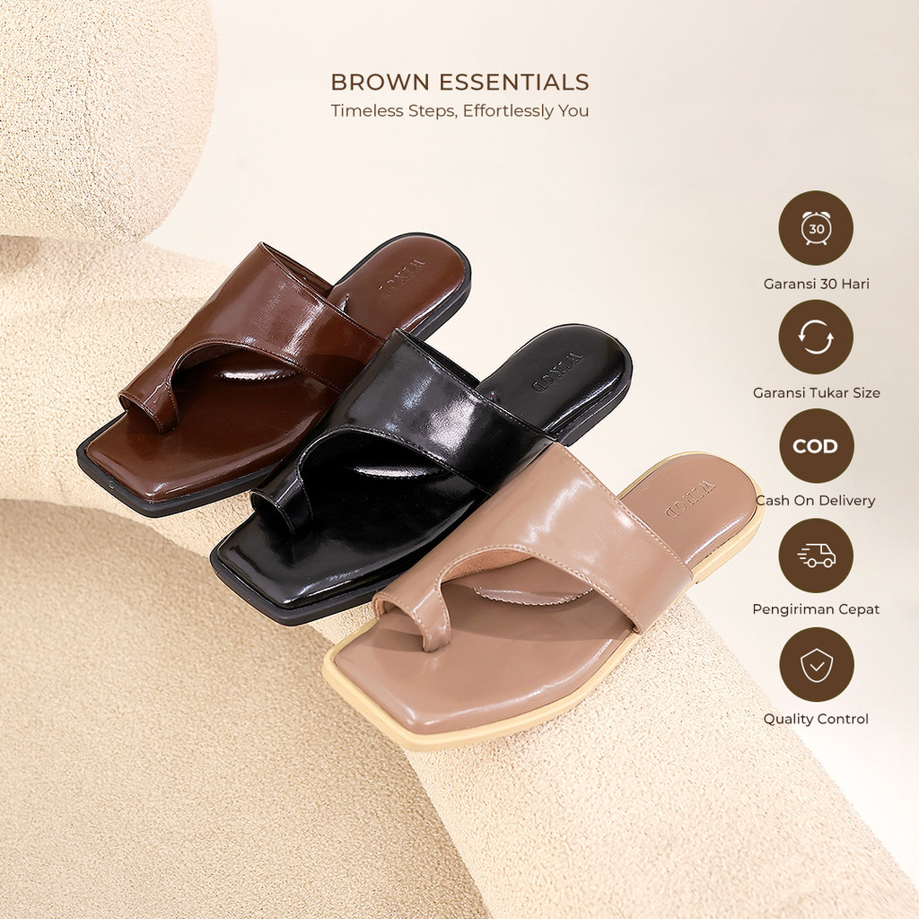 Jual WINOD Quila Sandal Slip On Casual Flat Wanita Teplek Daily ...