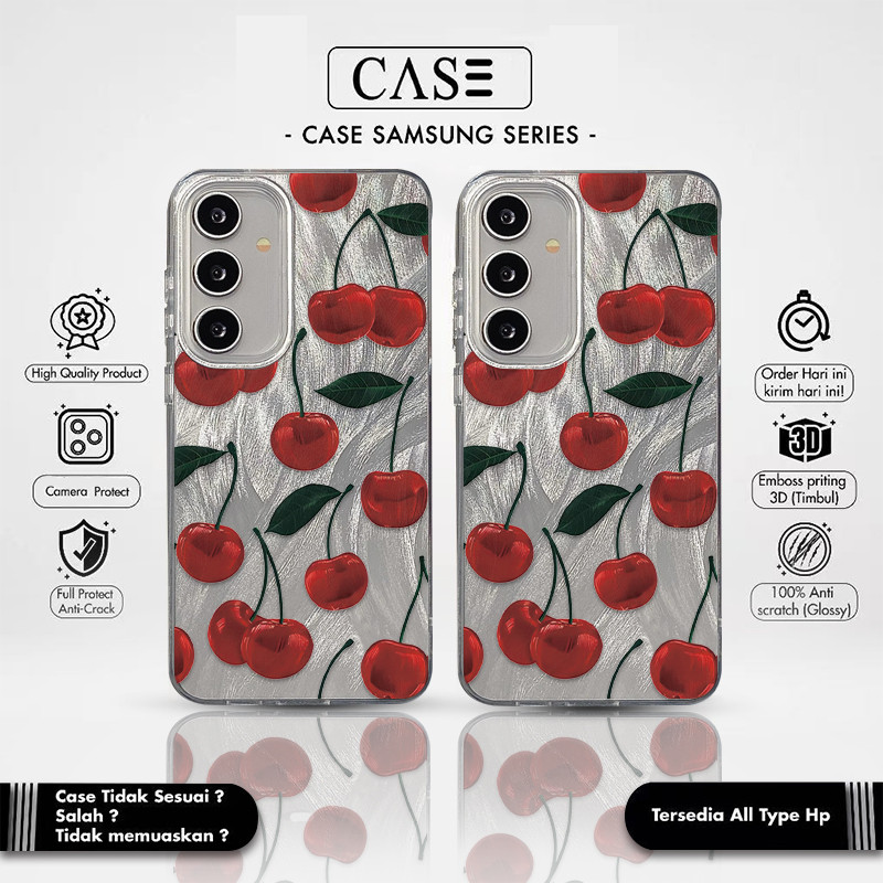 Jual Case Samsung A15 S25 Cherry Silver Feather ponsel TPU cocok untuk ...