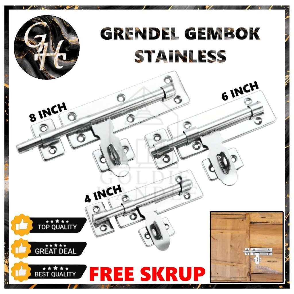 Jual Grendel Overval Stainless Selot Lemari Gembok Pintu Grendel Gembok ...