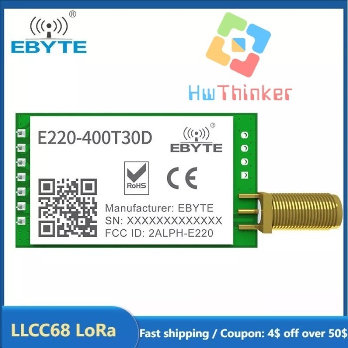 Jual MH99 Modul LoRa Ebyte LLCC68 E220-400T30D 433MHz 30dBm UART TTL RSSI - Lora | Shopee Indonesia