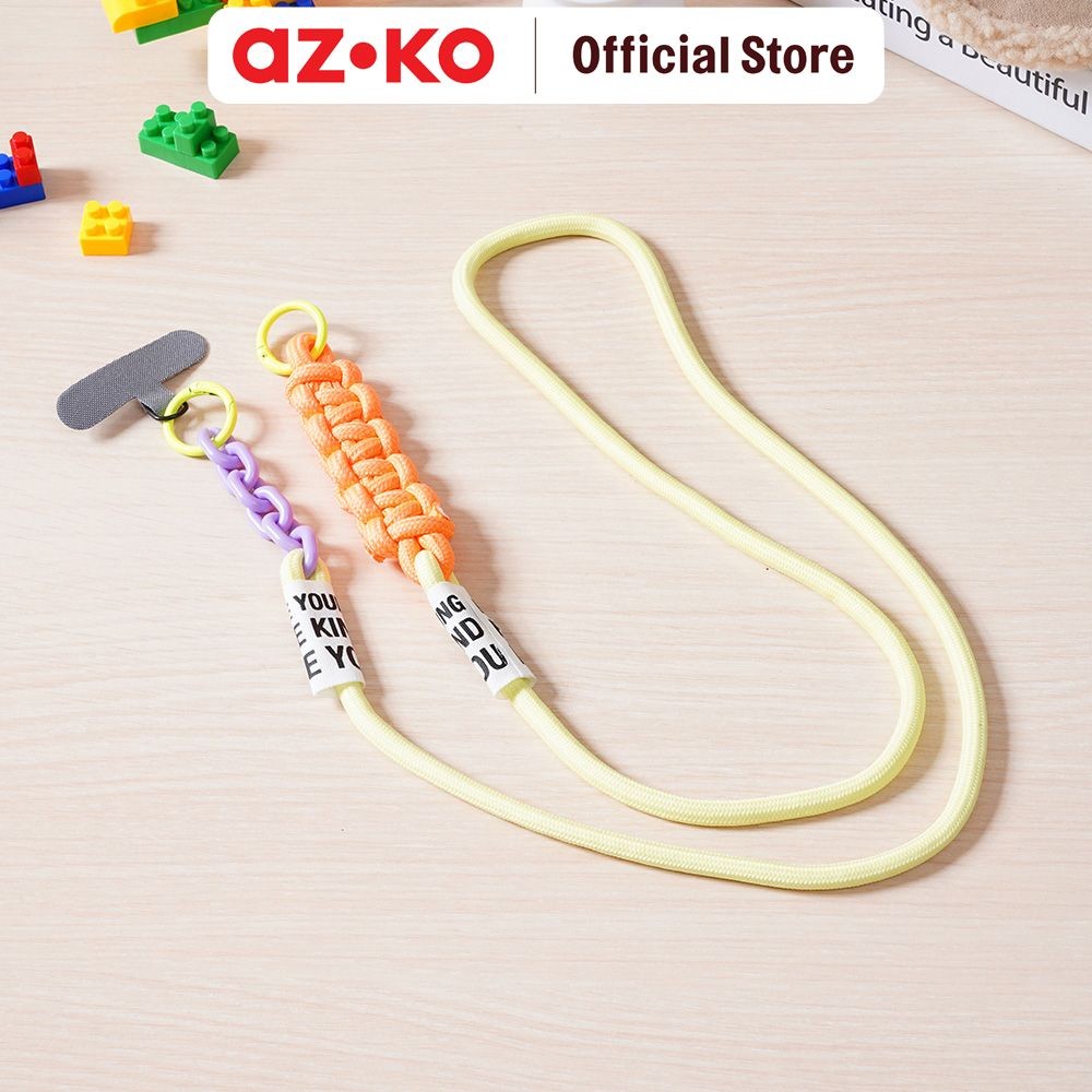 Jual AZKO Ataru Lanyard Color Block Strap - Kuning/Oranye tali leher ...