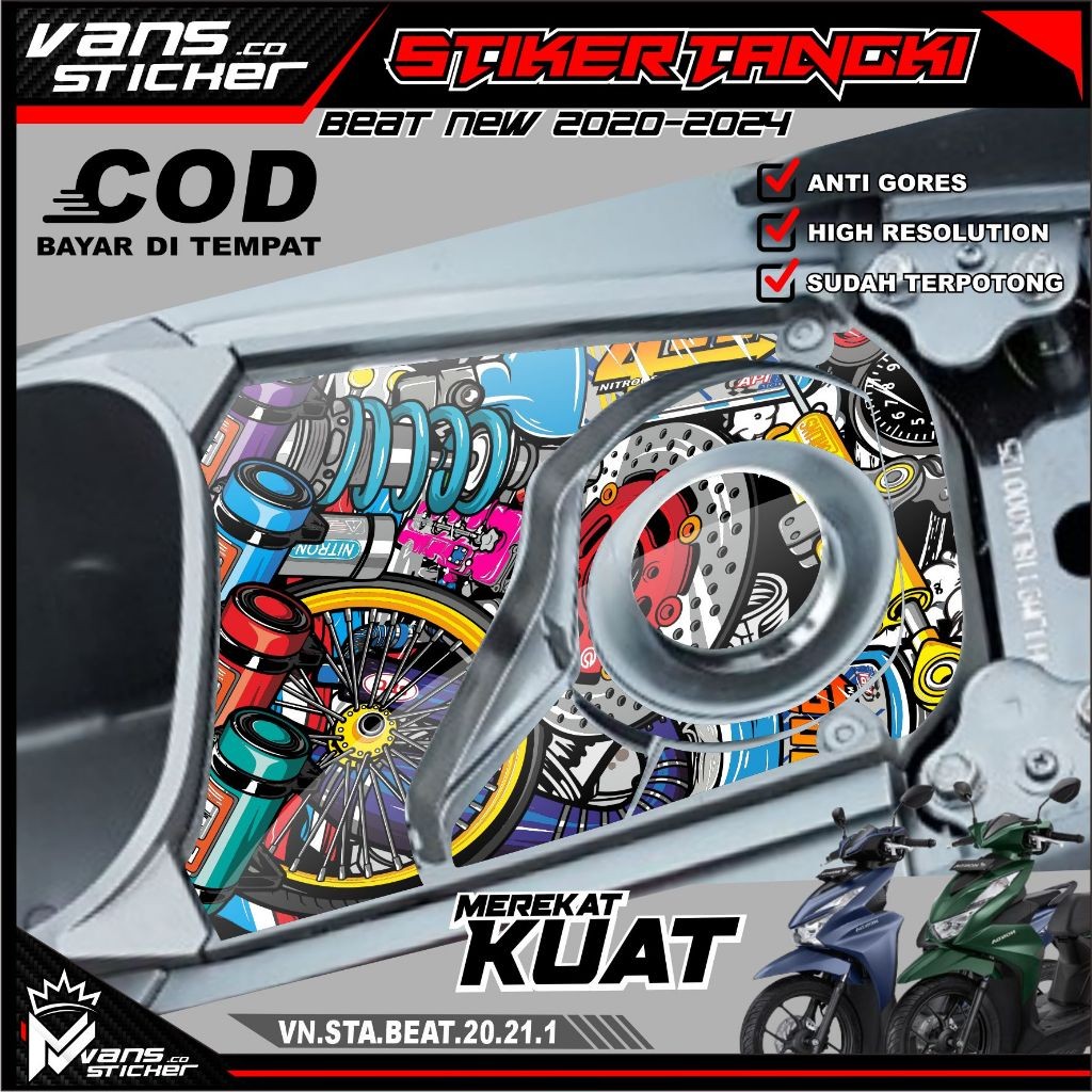 Jual Stiker Tangki BEAT NEW 2020-2024 Stiker Tangki bensin BEAT NEW ...