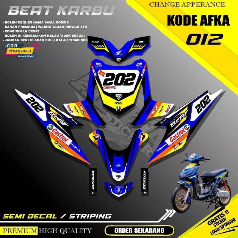 Jual Decal Sticker BEAT KARBU_Full Body Motif Racing Desain Terbaru.AK ...