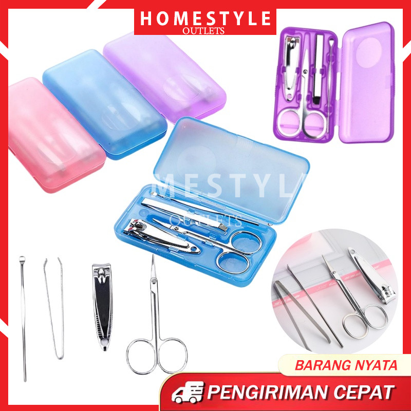 Jual Manicure Set 4 in 1 Gunting Potong Kuku Korek Kuping Dan Pinset ...