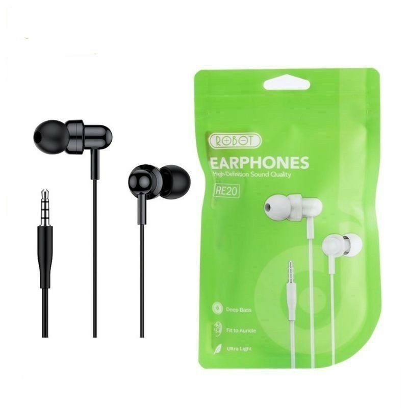 Jual Headset Robot RE20 Wired Earphone Bass Smartphone Original ...