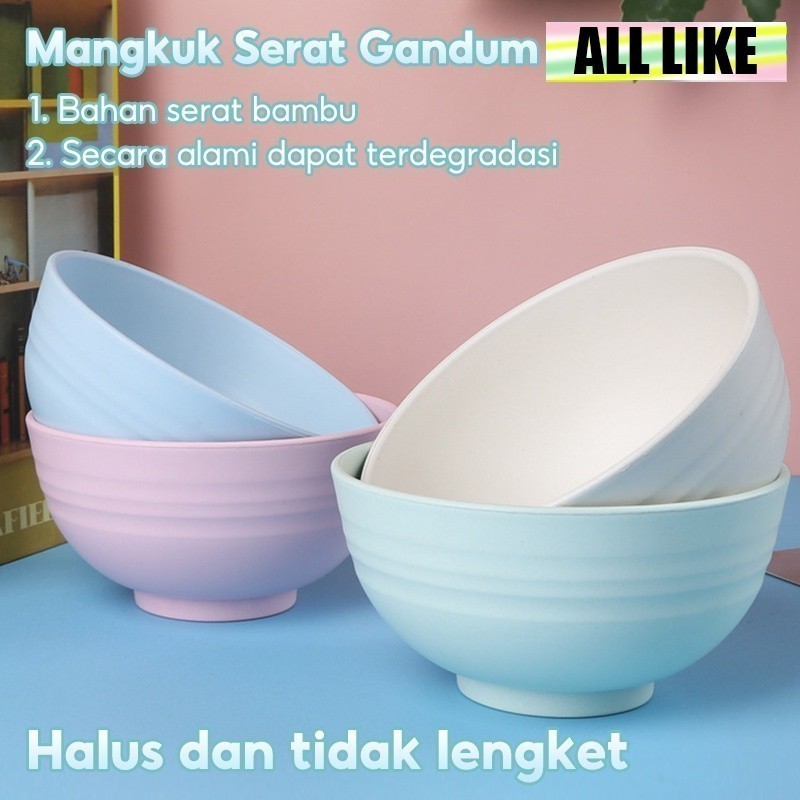 Jual 【ALL Like】 Mangkuk Nasi Serat Gandum Gaya Jepang / Mangkuk Plastik ...