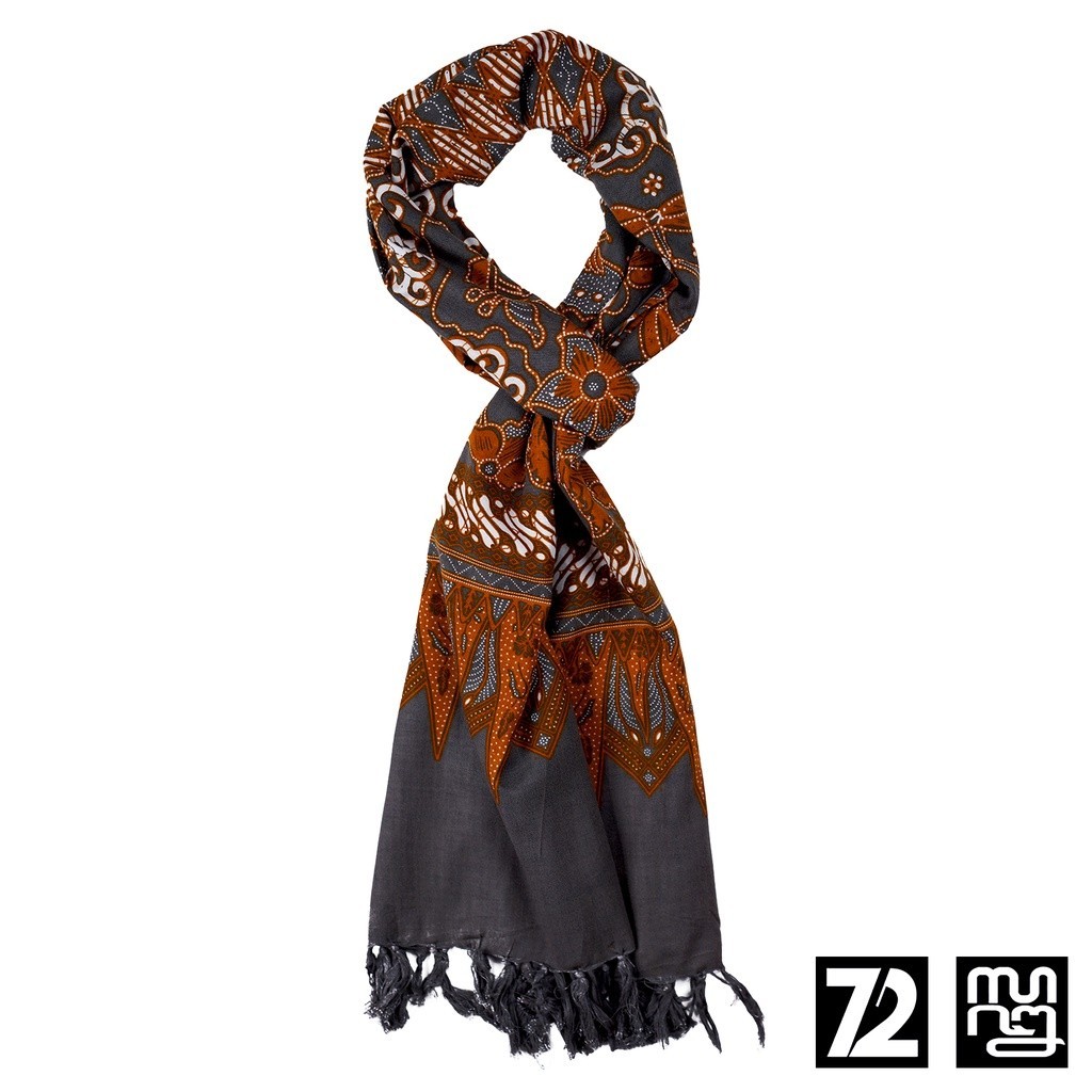 Jual SYAL BATIK SCARFT Premium Motif Kupu Kembang Warna Abu 723802 Cap ...