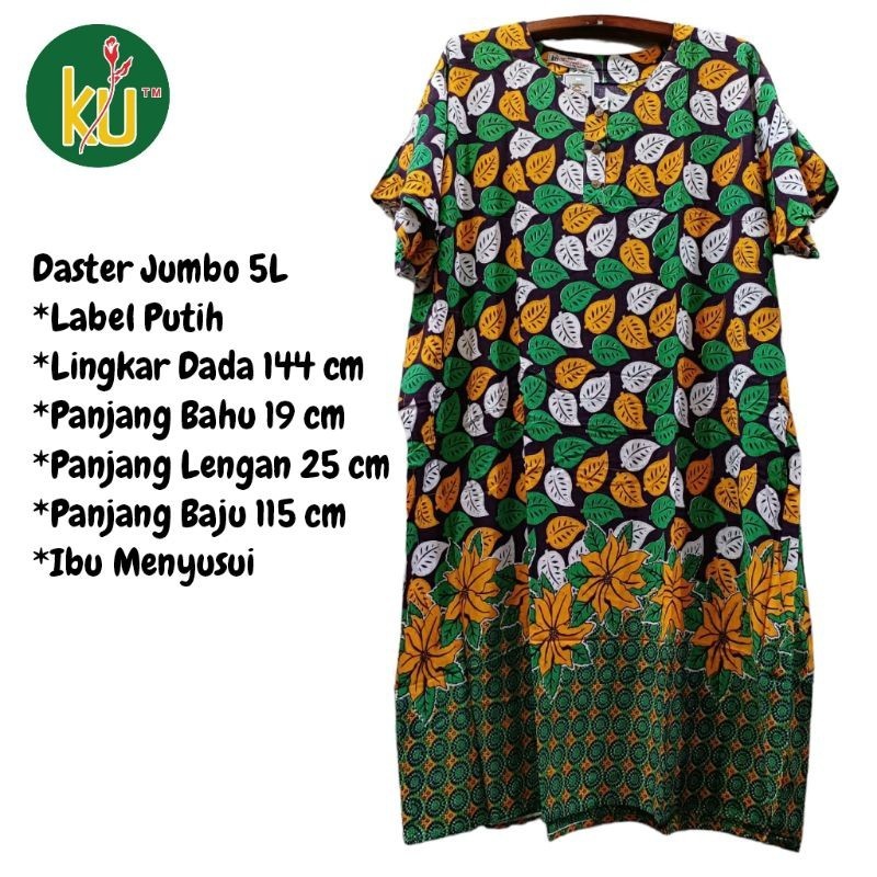 Jual ETHJ99 Kencana Ungu Daster L5 - 5L Jumbo Label Putih - Daster Ibu ...
