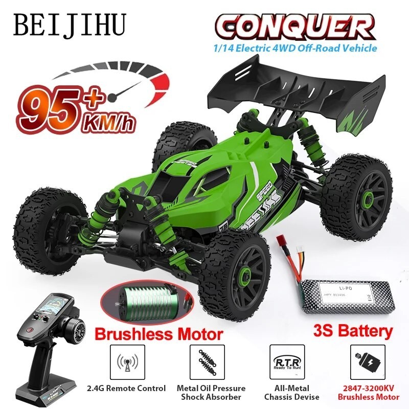 Jual 1:14 95KM/H Brushless RC Car Professional 4WD Electric High Speed ...