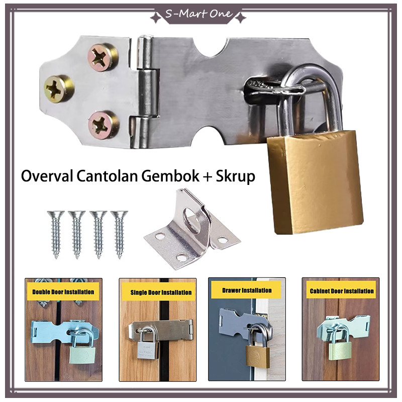 Jual Pasang Overpal Gembok 4" inch /Grendel Overpall tempat gembok ...