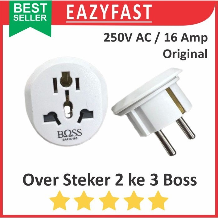 Jual Over Steker AC Boss 2 ke to 3 Adapter Converter Sambungan ...