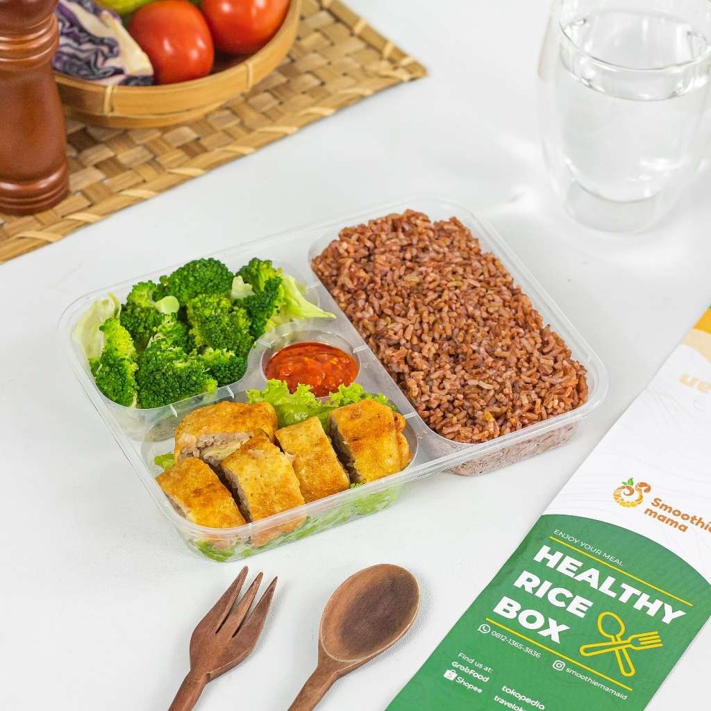 Jual Nasi Box Healthy Box Catering Diet Chicken EGGROLL Healthy Rice ...