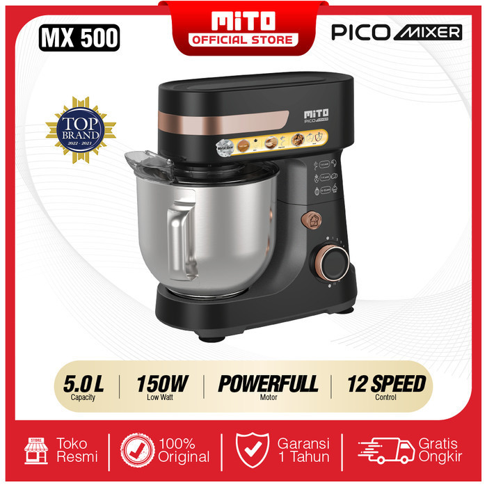 Jual MITO Stand Mixer MX500 Pengaduk Adonan Kue 5L Pico Mixer -Black | Shopee Indonesia