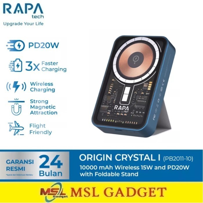 Jual RAPAtech Powerbank 10000 mAh 20W Type C Wireless MagSafe Magnetic ...