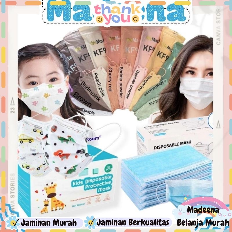 Jual Masker 3 Ply Kesehatan Izin Kemenkes - 50 Pcs - KF 94 - Masker ...