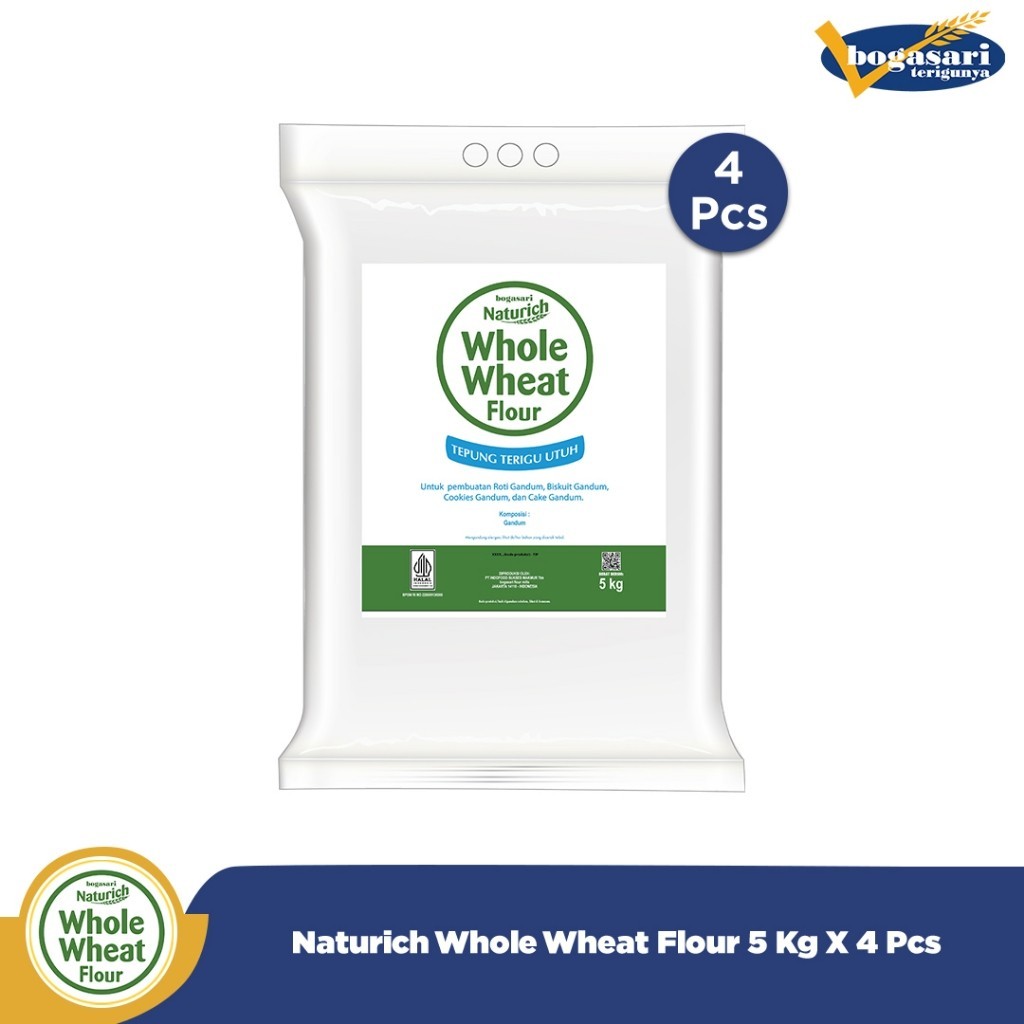 Jual 4 PCS - Naturich Whole Wheat Flour 5 Kg | Shopee Indonesia