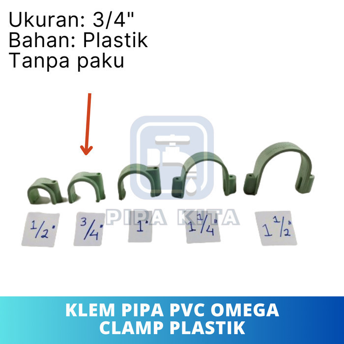 Jual Klem Clamp Pipa PVC 3/4 INCH Arrow Plastik 0,75 Dim | Shopee Indonesia