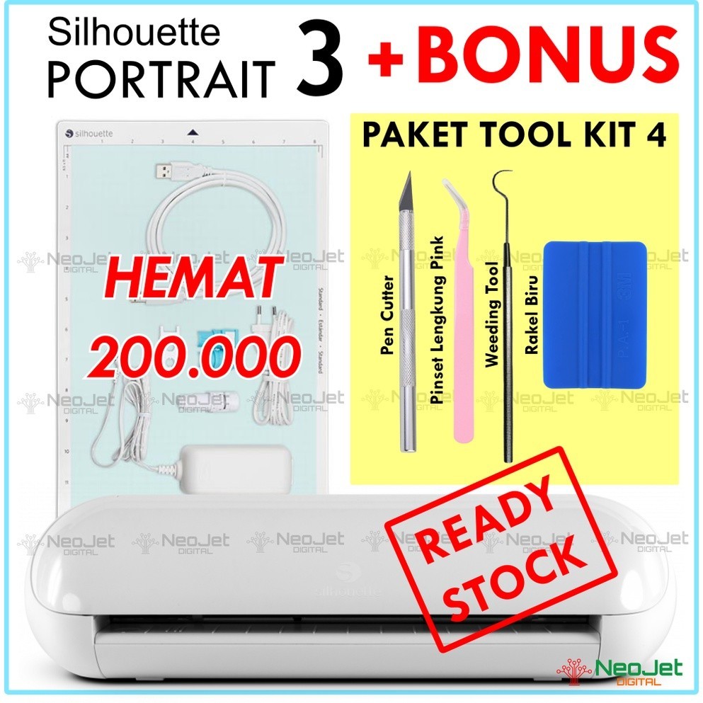 Jual Mesin Cutting Sticker Mini Murah Silhouette Portrait 3 Art Craft ...