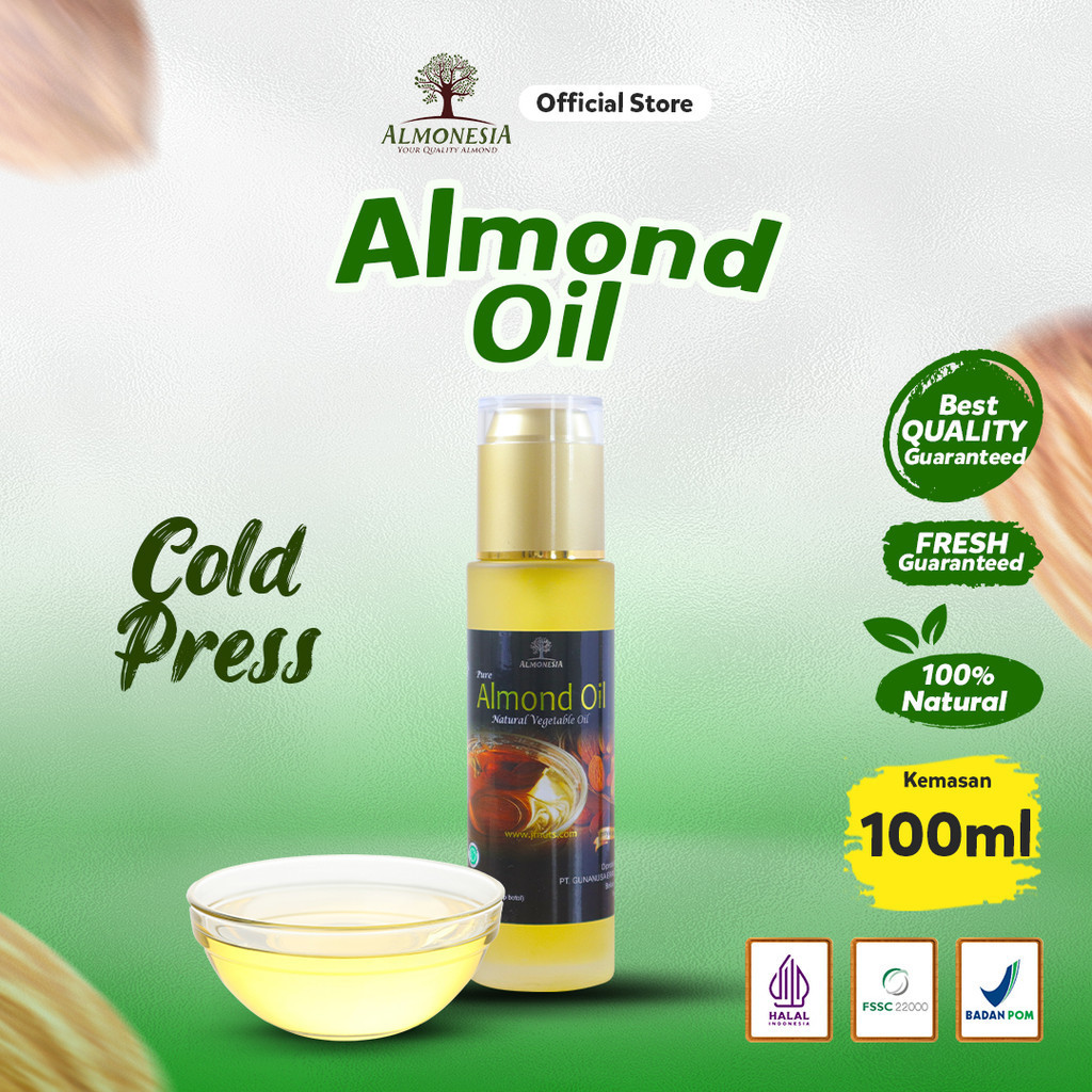 Jual Almonesia - Almond Oil (Minyak Almond) 100 ml (100% PURE ALMOND ...