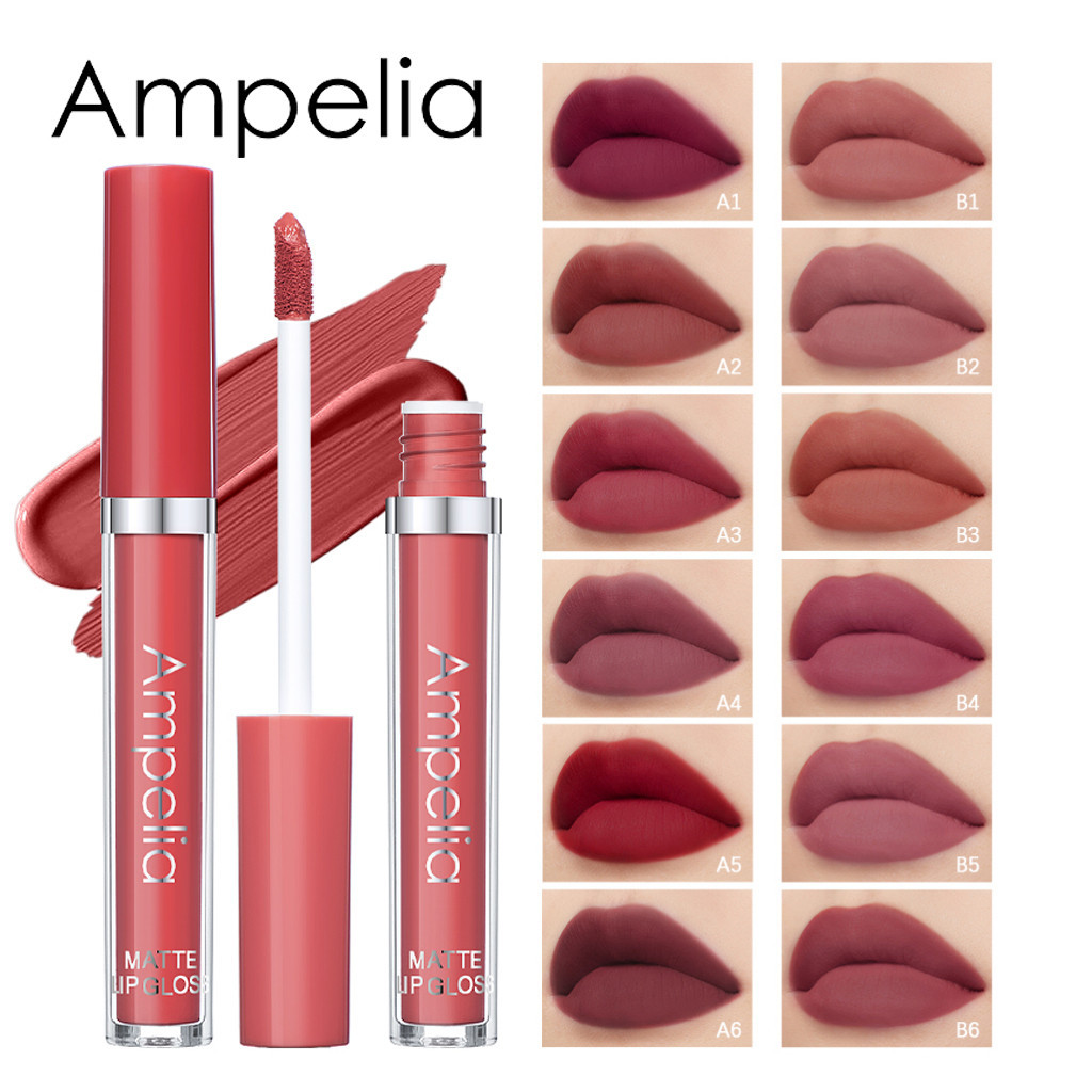 Jual 【ORI】Ampelia Lip Matte Gloss Set Matte Liquid Lipstick Lipstik ...