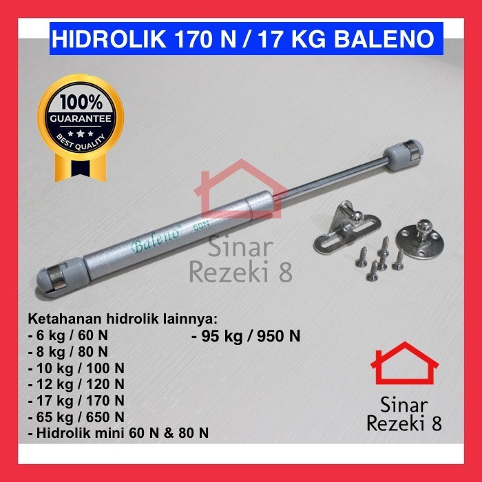 Jual Hidrolik Gas Spring 170 N 17 kg / Kap Mesin Mobil Pintu Lemari ...