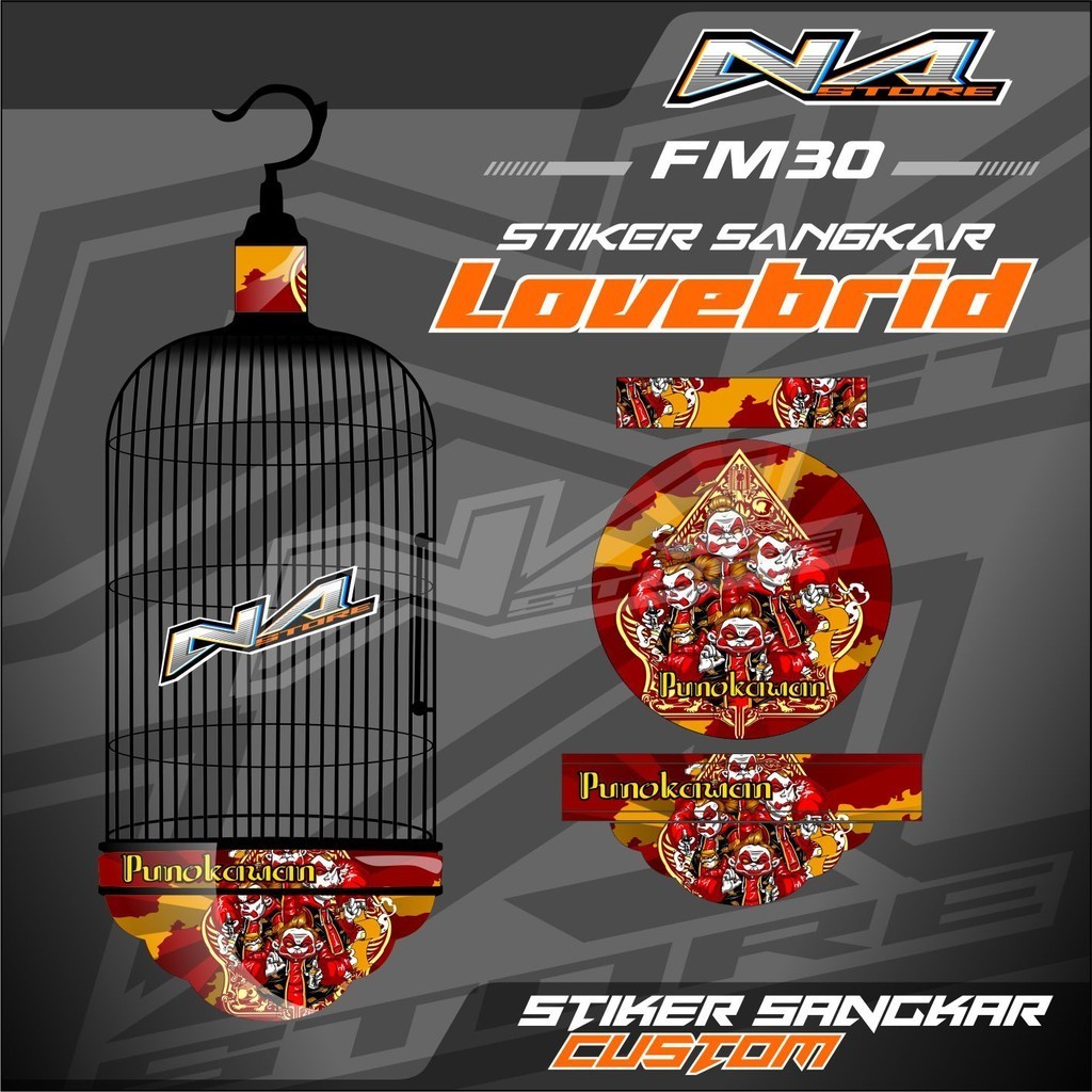 Jual Stiker Sangkar Burung Lovebird Decal Tebok Love Bird Kandang Bulat ...