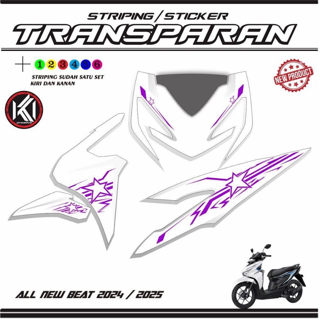 Jual MOTIF NEW STICKER STRIPING TRANSFARAN/TRANSPARAN MOTIP BINTANG ...
