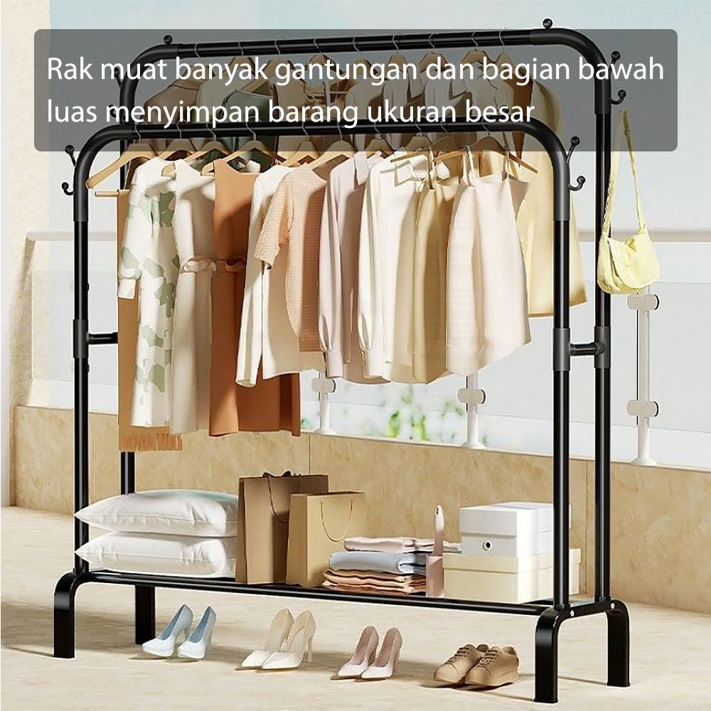 Jual HUGO Stand Hanger Gantungan Baju Berdiri Bahan Besi Tempat Gantung ...