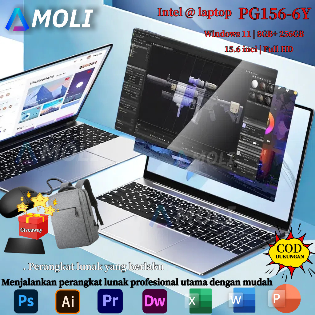 Jual 【AMOLI】PG156-6Y laptop RAM 8GB+256GB SSD Intel Windos 11+Office ...