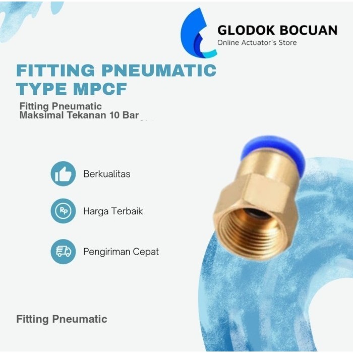 Jual MPCF 8 SLIP LOCK FITTING PNEUMATIC LURUS FEMALE SELANG 8 MM PCF 08 ...