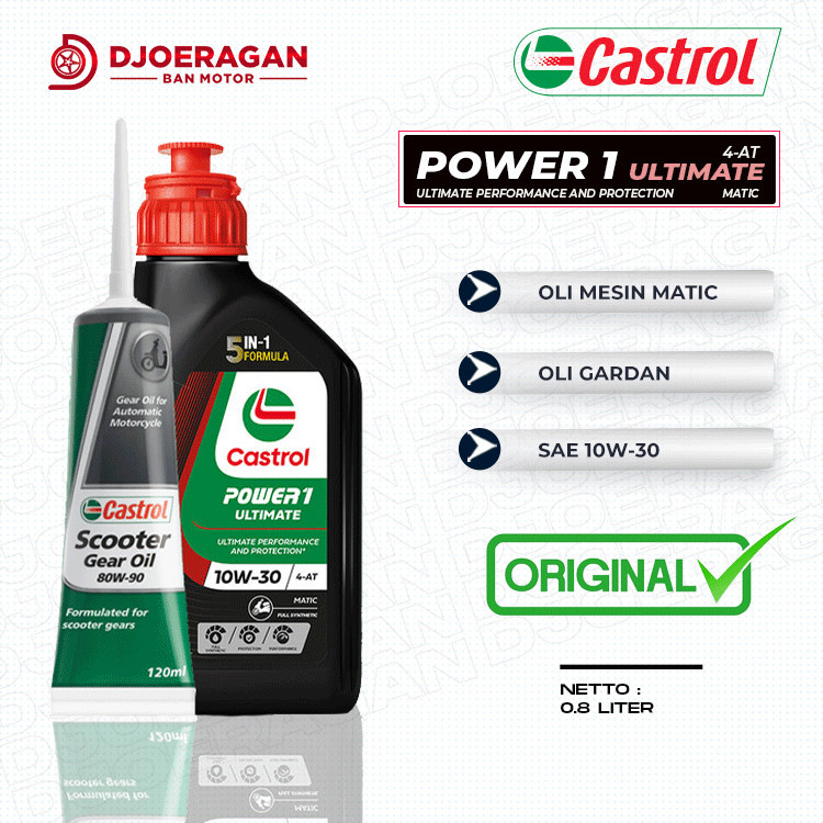 Jual Paket Oli Castrol Power 1 Ultimate SAE 10-30w 800 ml Full ...