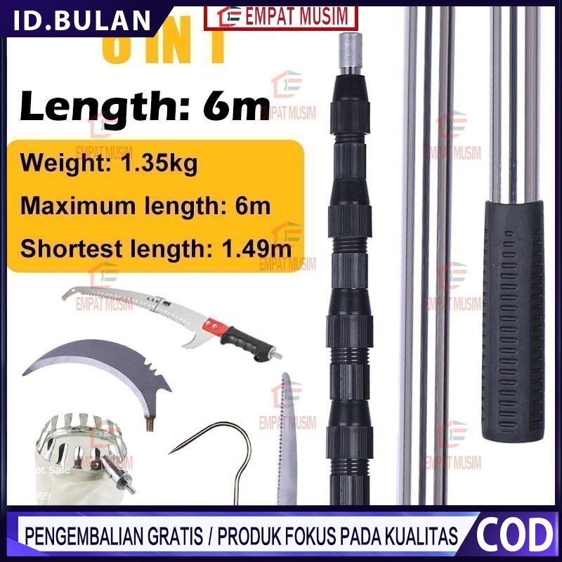 Jual Alat Tongkat Pemetik Buah Panjang Telescopik Pemangkasan Ranting Pohon Gergaji Tree Pruner ...