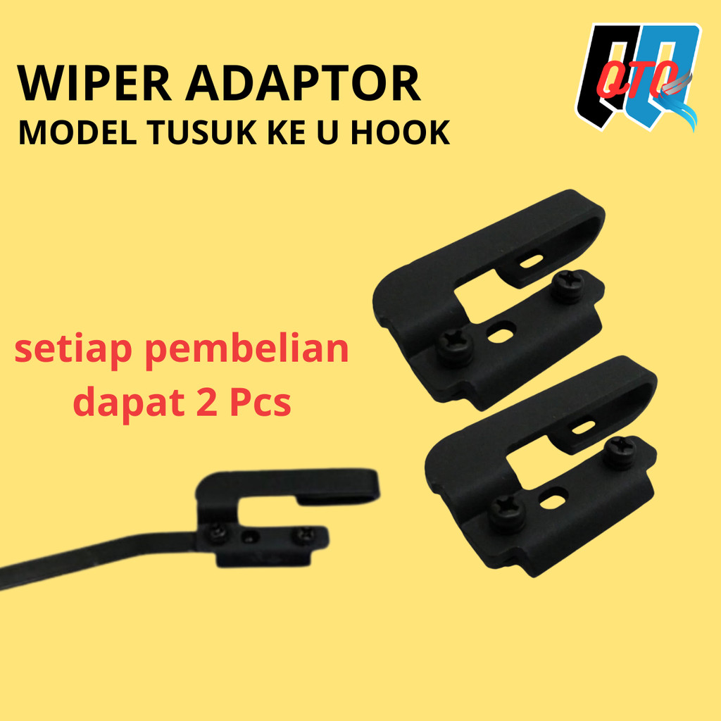 Jual Adapter Wiper Model TUSUK DUA BAUT ke Model HOOK 2 Pcs (2 Buah ) | Shopee Indonesia