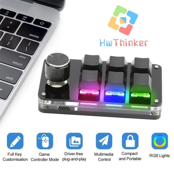 Jual Macro Mechanical Keyboard Mini 6 Keys+1 Knob Custom Keypad Streamer | Shopee Indonesia