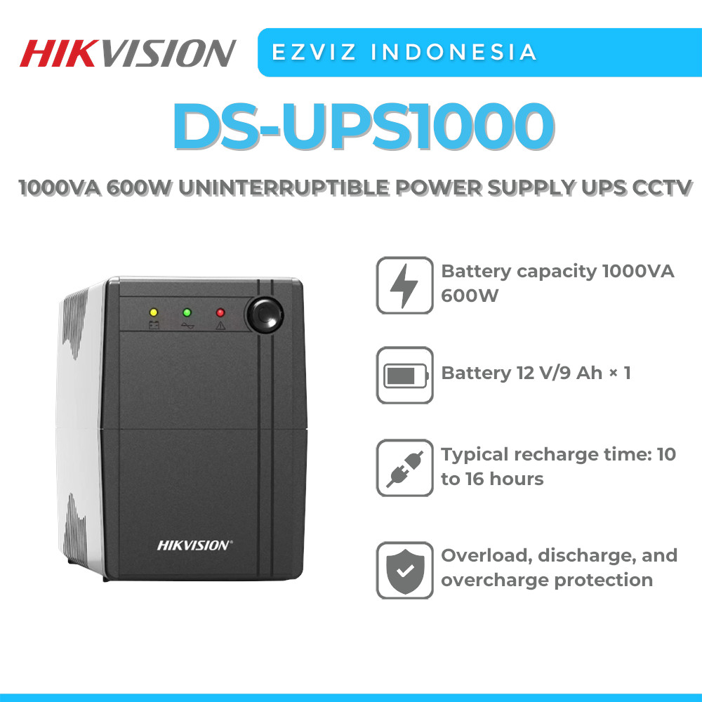 Jual HIKVISION DS-UPS1000 1000VA 600W UNINTERRUPTIBLE POWER SUPPLY UPS ...