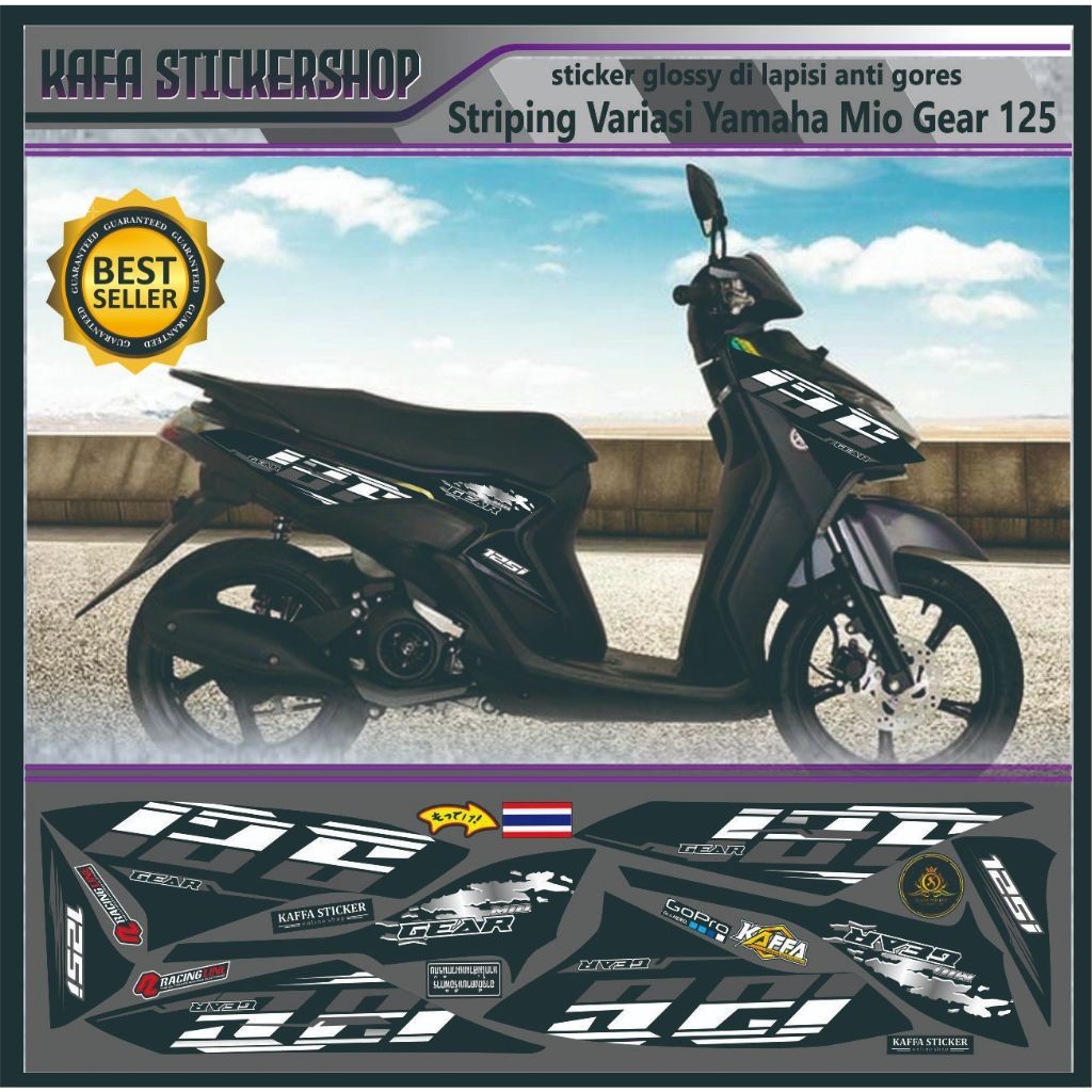 Jual STIKER TERLARIS Striping Mio GEAR - Sticker Striping Variasi List ...