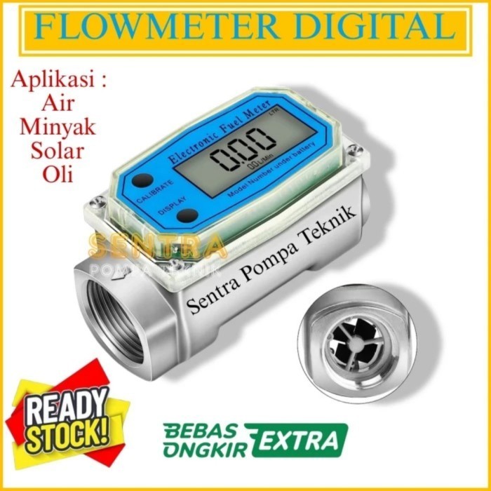 Jual Flow meter Solar 1 inch Digital Flow meter Turbine 1 inch | Shopee ...