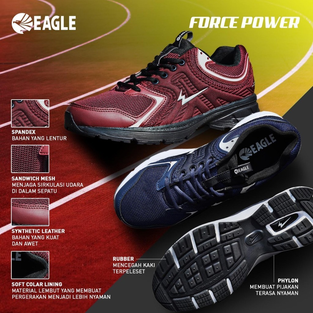 Jual EAGLE FORCE POWER SEPATU RUNNING JOGGING LARI UNISEX | Shopee ...