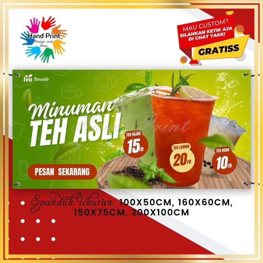 Jual SPANDUK BANNER Jualan Es Teh Manis Jumbo Es Krim Milkshake MMT ...