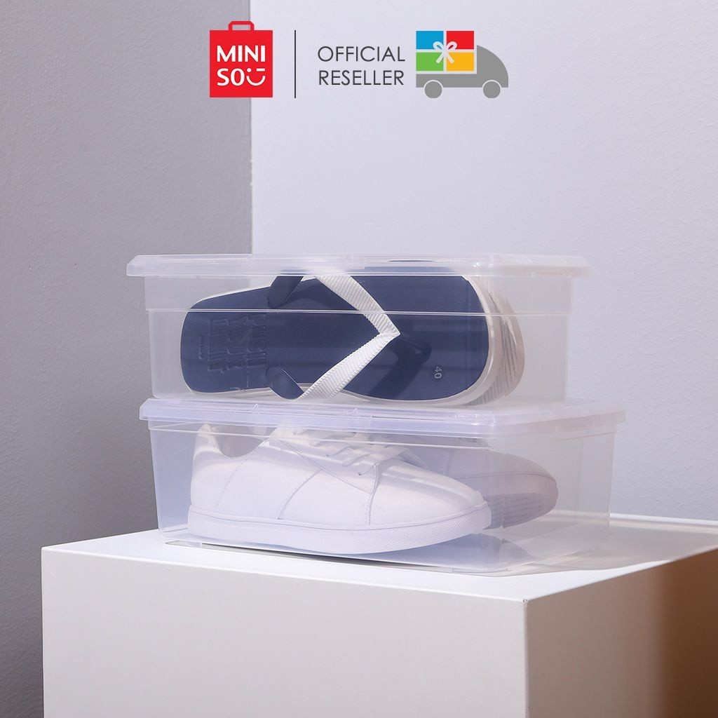 Jual Miniso Storage Box with Lid Kotak Tempat Penyimpanan Transparan ...