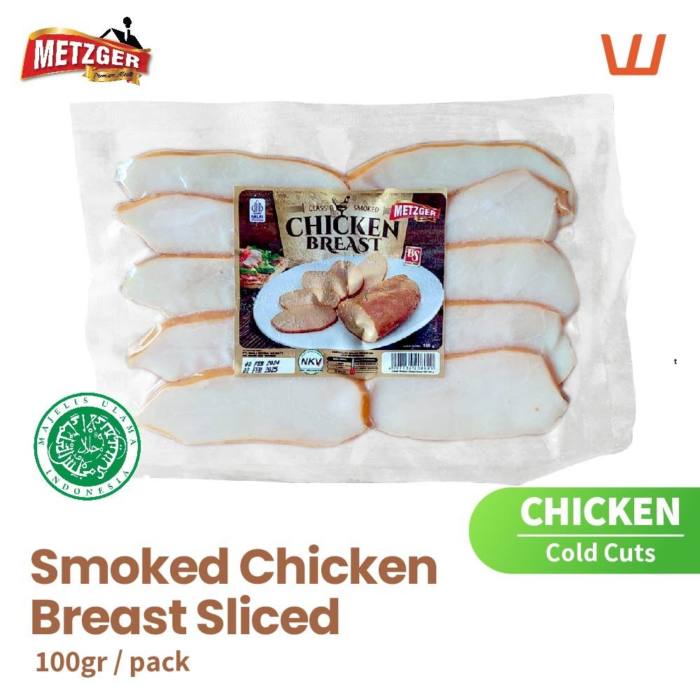 Jual Classic Smoked Chicken Breast Ham Ayam Asap Halal Metzger 100gr ...
