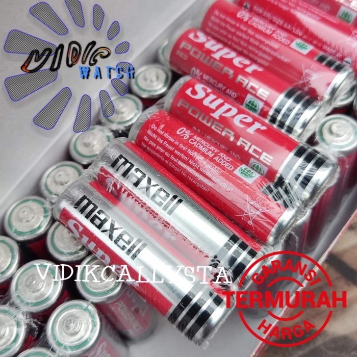 Jual BATERAI SUPER AWET ORI MAXELL AA A2 1.5V POWER ACE BATTERY JAM ...