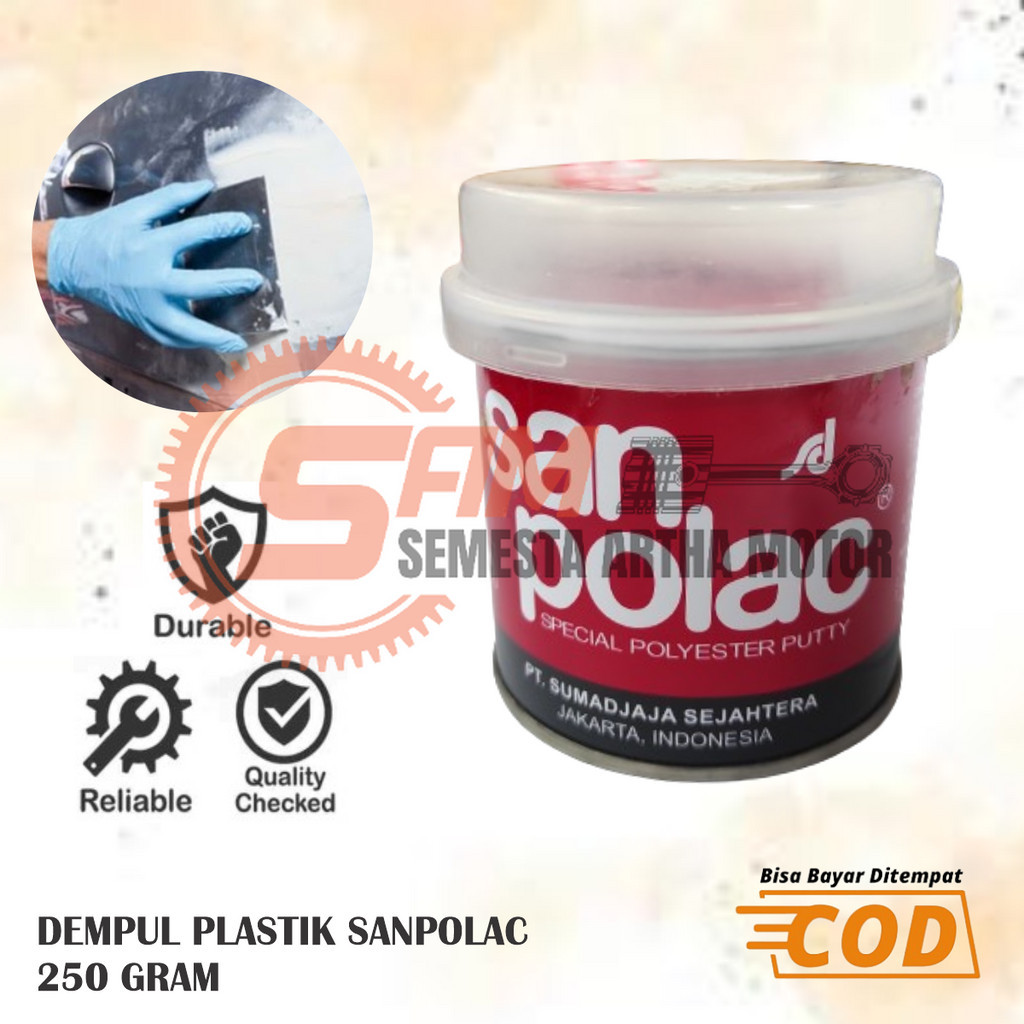 Jual Dempul Plastik Sanpolac Kaleng Kecil 250gr Plus Hardener Cat Body ...
