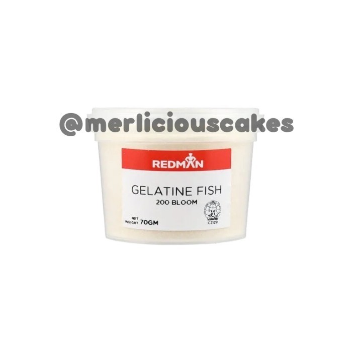 Jual Redman Fish Gelatine Bloom 200 Gelatin Ikan 70 Gram | Shopee Indonesia