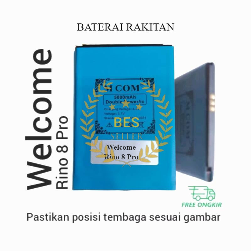 Jual Baterai MCOM for Welcome Rino 8 Pro Double Power 5000mAh batere batre batrai battery ...