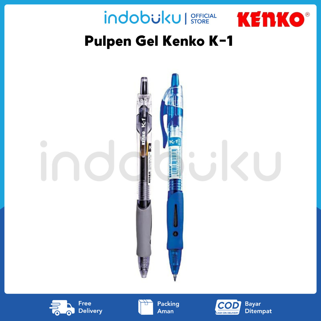 Jual Pulpen Gel Kenko K-1 0.5mm Hitam dan Biru ( 1 PCS ) | Shopee Indonesia