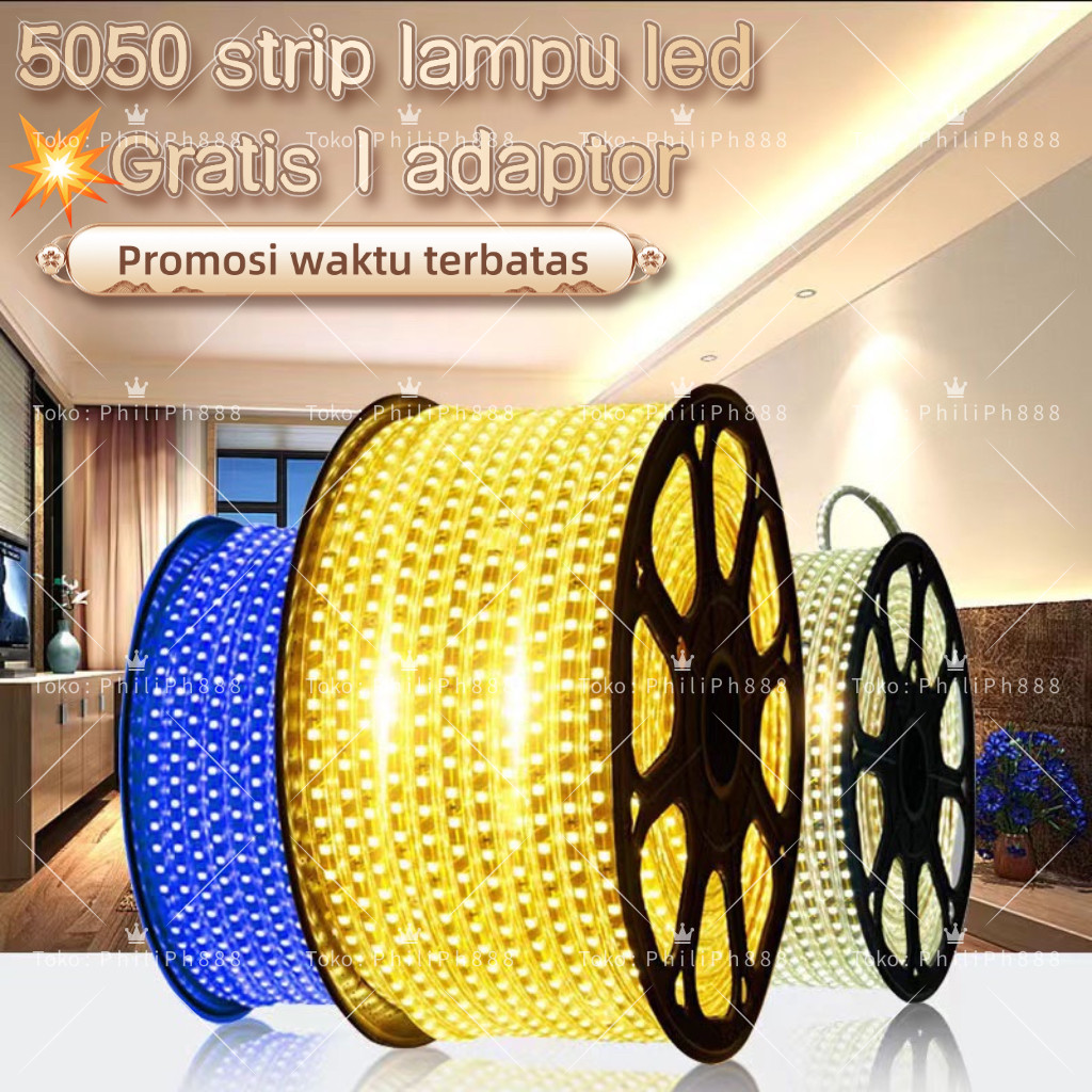 Jual 【Harga khusus 10 meter】Strip lampu hias LED hemat energi 5050 3M ...